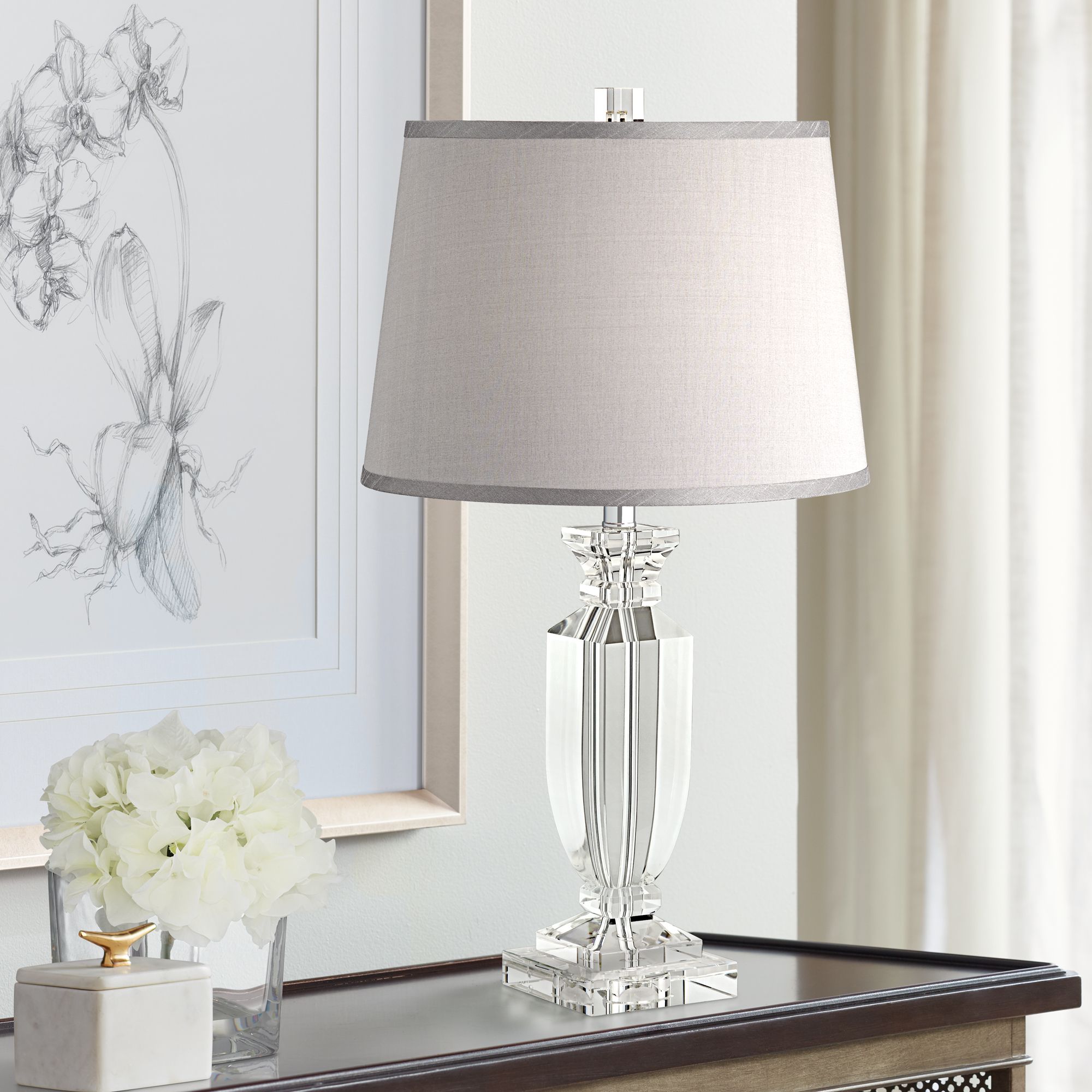 Vienna Full Spectrum Sherry 25" High Modern Table Lamp USB Dimmer ...