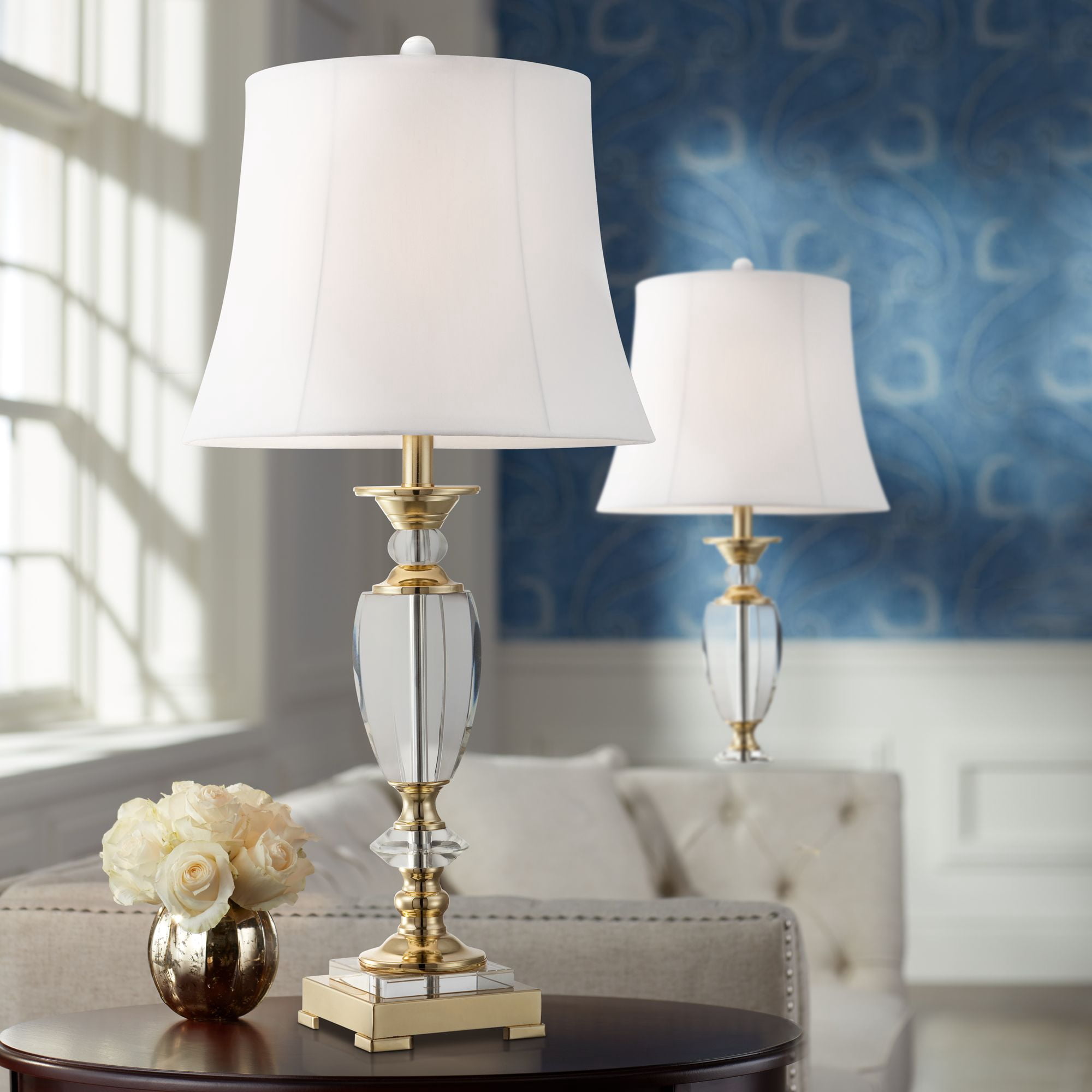 Tall Crystal Table Lamps