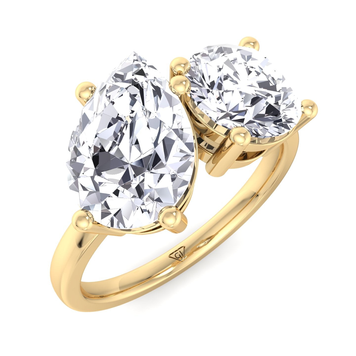 Vienna - Pear & Round Double Diamond Engagement Ring - Walmart.com