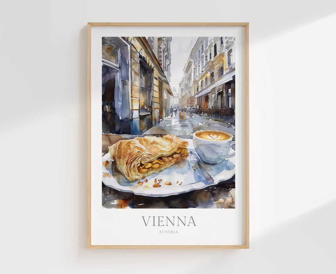 Vienna Poster Austria Wall Art Home Decor Strudel Travel Poster ...
