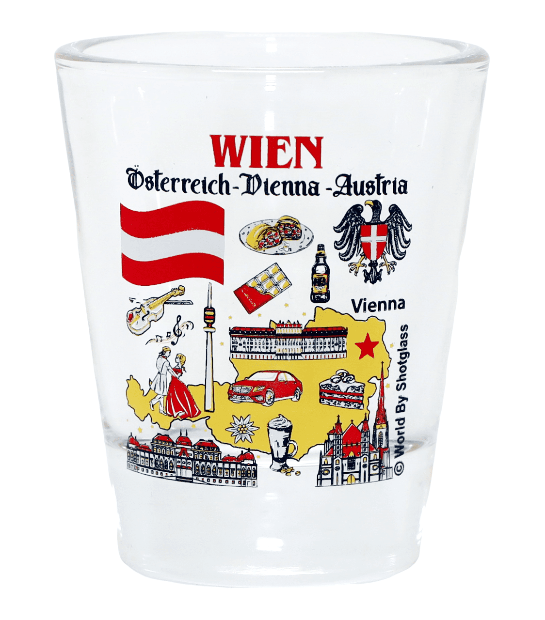 Vienna (Wien) Austria Landmarks and Icons Collage Shot Glass - Walmart.com