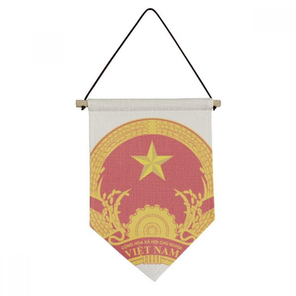 Vietnam Asia National Emblem Canvas Flag Hanging Wall Art Decor Banner ...