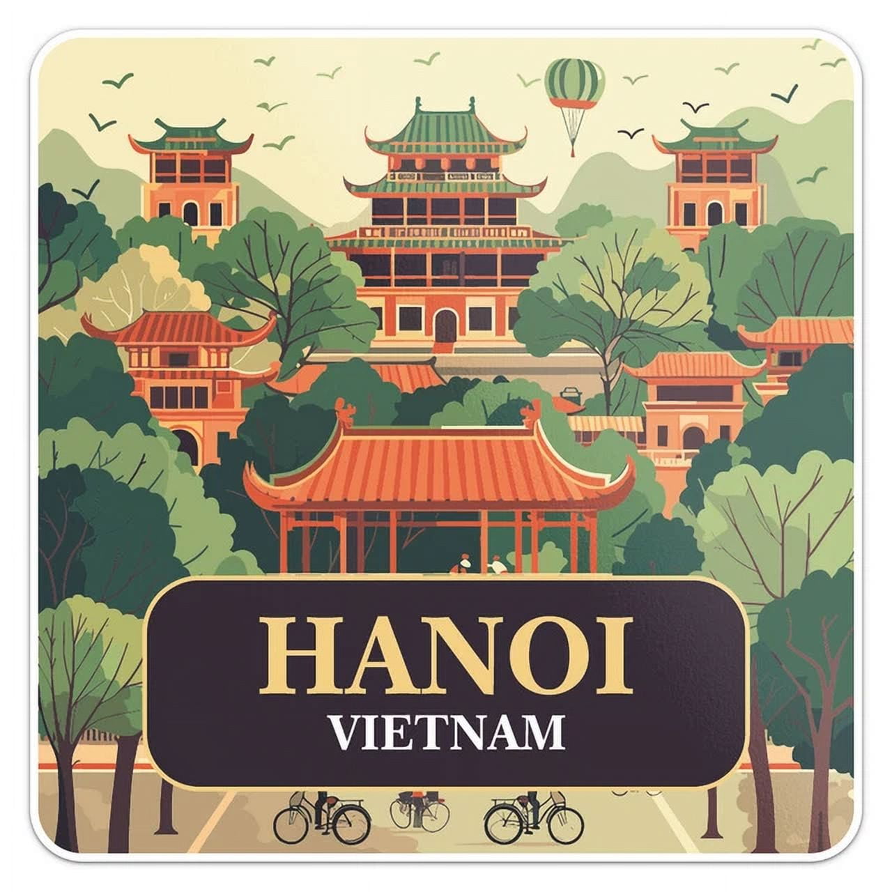 Vietnam Hanoi City Sticker Phone Decal Water Bottle Stickers Car Decals ...