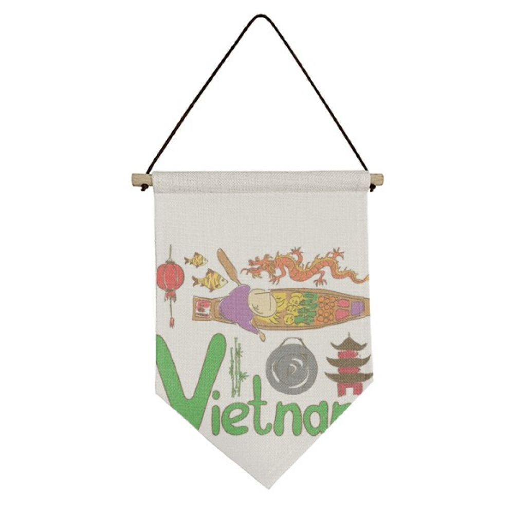 Vietnam National symbol Landmark Pattern Canvas Flag Hanging Wall Art ...