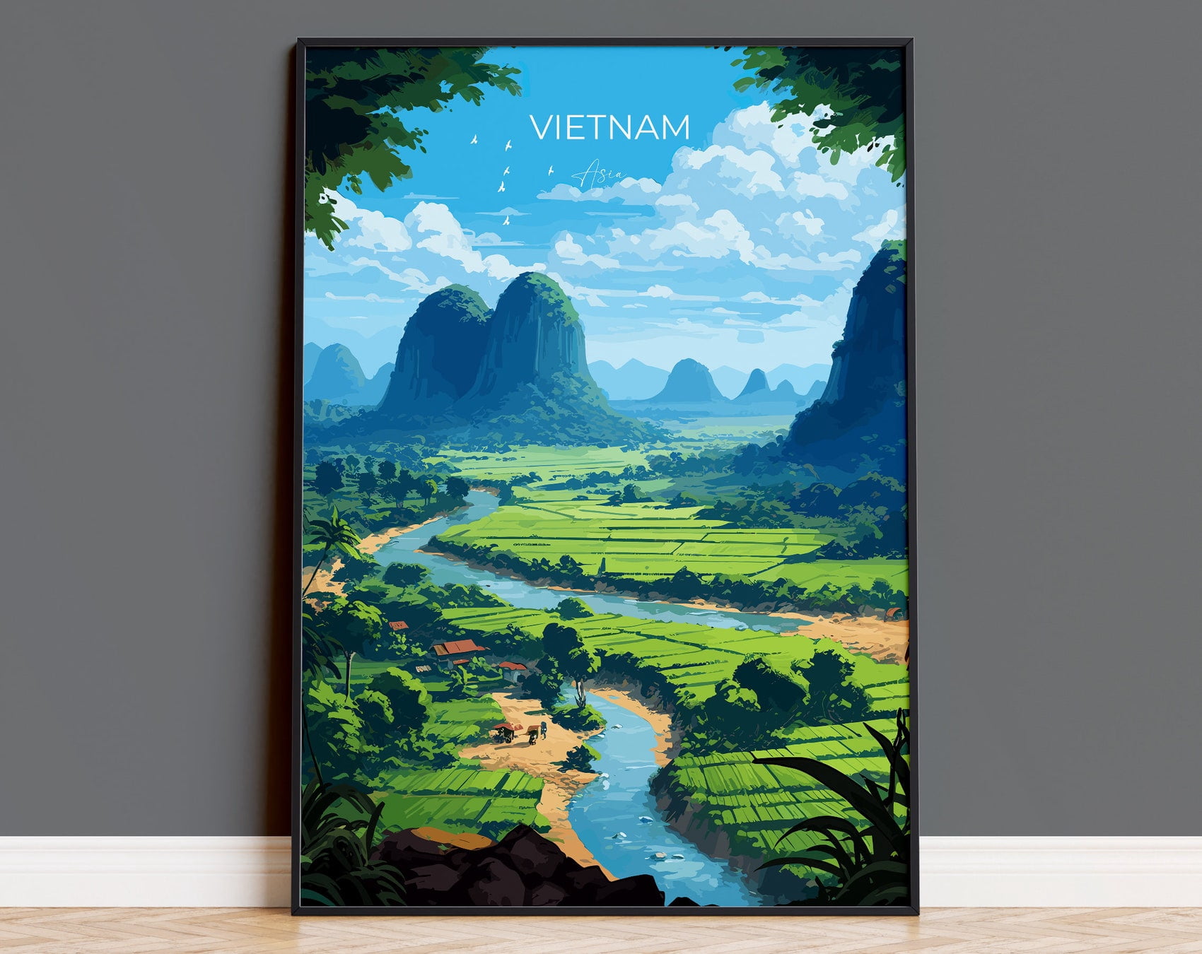 Vietnam Print, Travel Poster of Vietnam, Asia, Vietnam Art, Vietnam ...