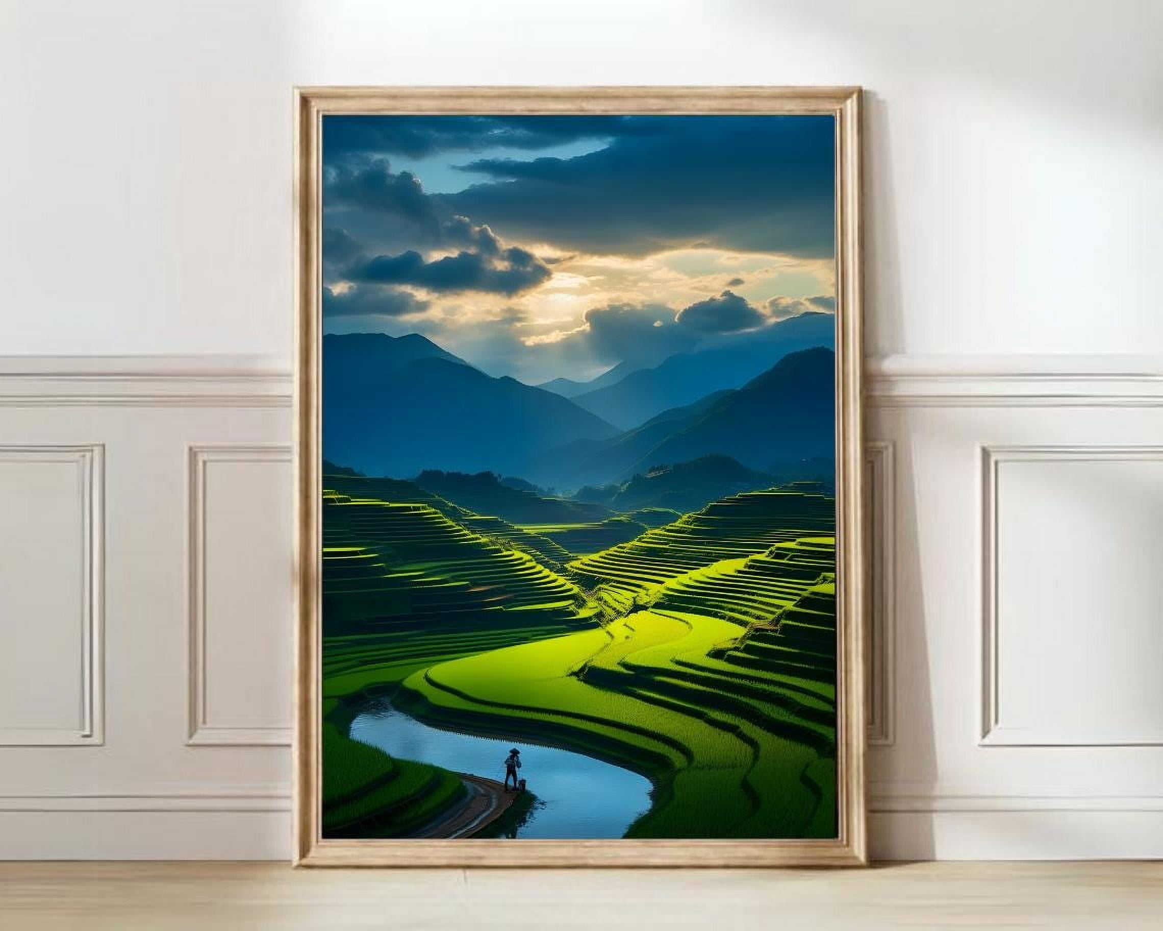 Vietnam Rice Field Terrace Hanoi Sapa Nature Scenery Print, Unframed ...