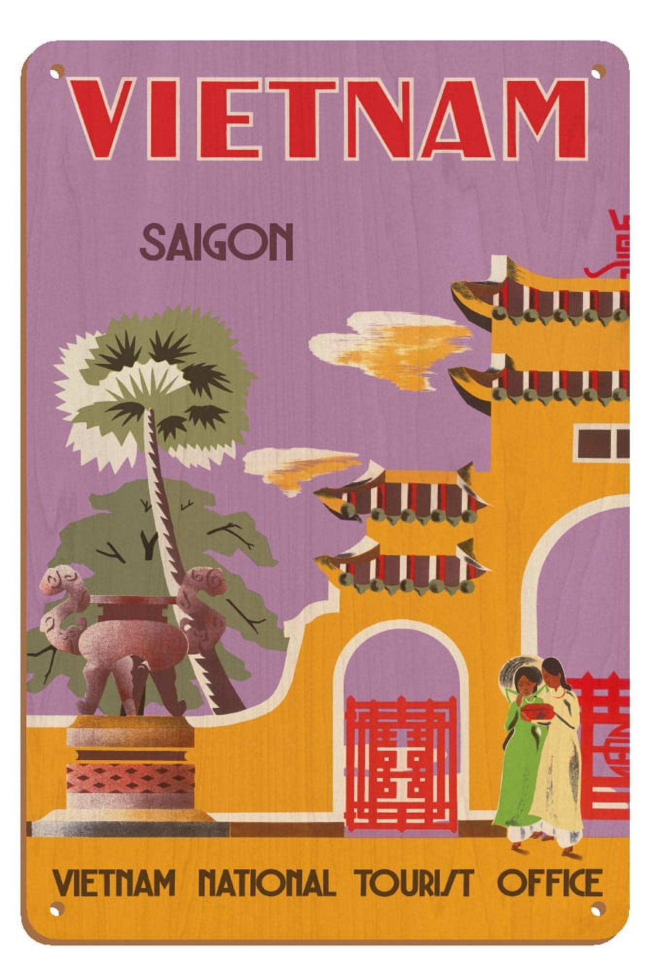 Vietnam - Saigon (Ho Chi Minh City) - Vintage Travel Poster c.1950s - 8 ...