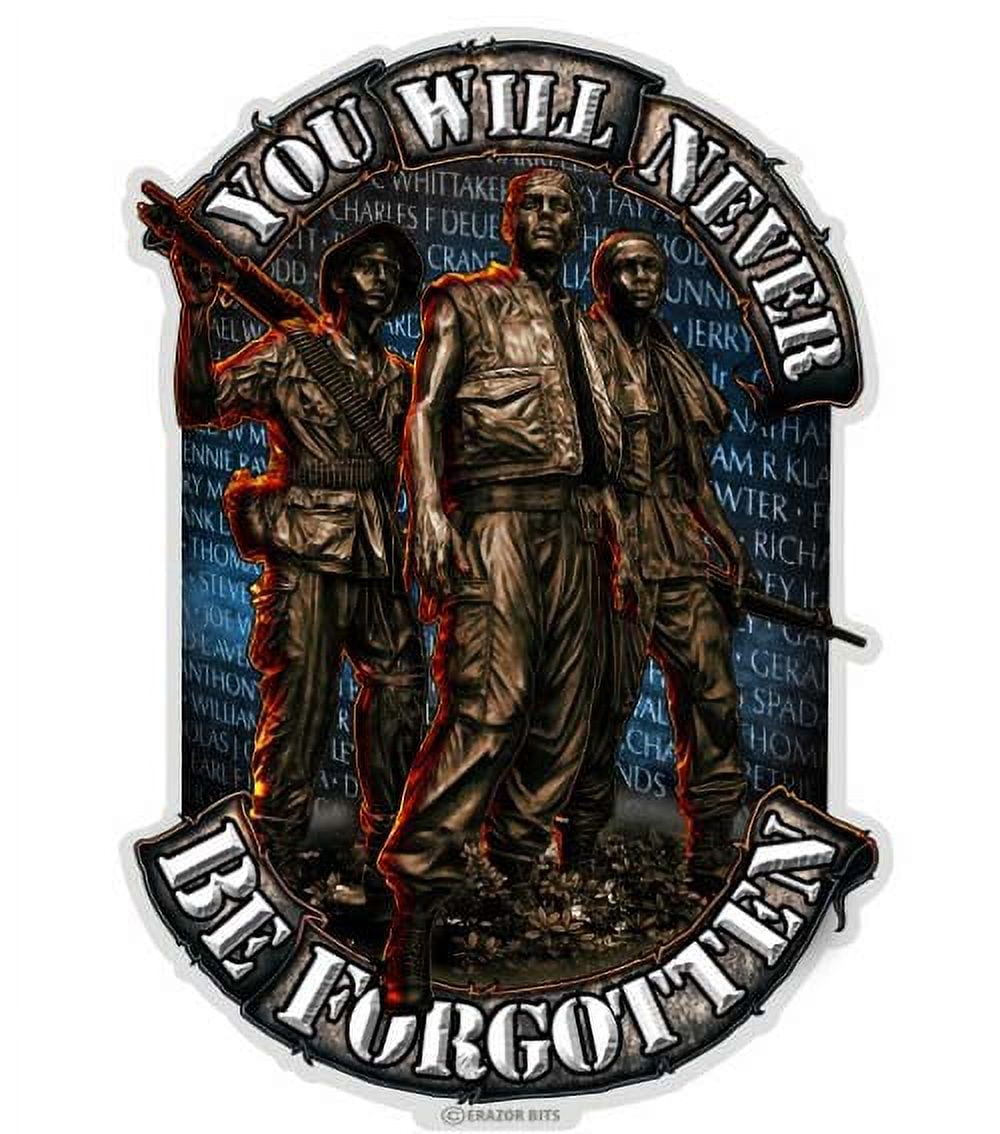 Vietnam Soldier Never Forget Military White vinyl Reflective Decal 4In ...