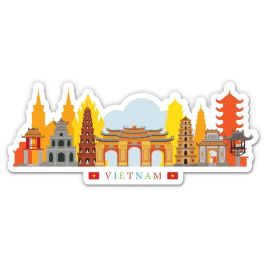 Vietnam Travel - 8" Vinyl Sticker - For Car Laptop I-Pad - Waterproof ...