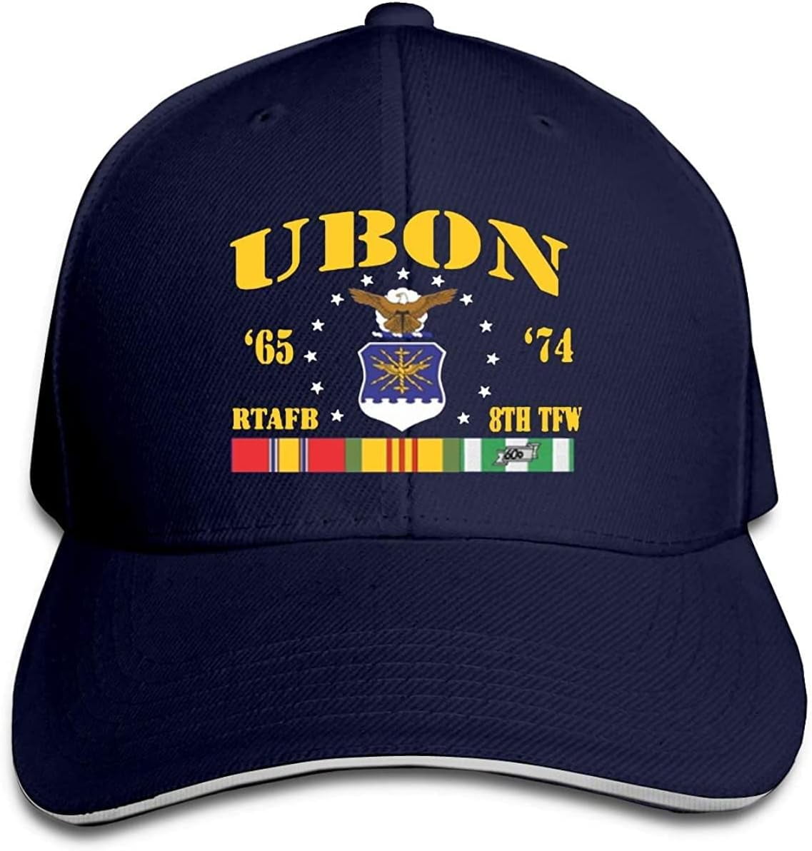 Vietnam Veteran Air Force Ubon 8th Tactical Fighter Wing Unisex Baseball Caps Sandwich Cap Plain ...