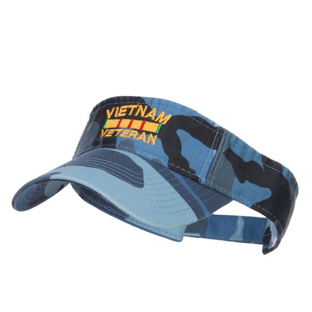Vietnam Veteran Embroidered Military Visor - Sky Camo OSFM - Walmart.com