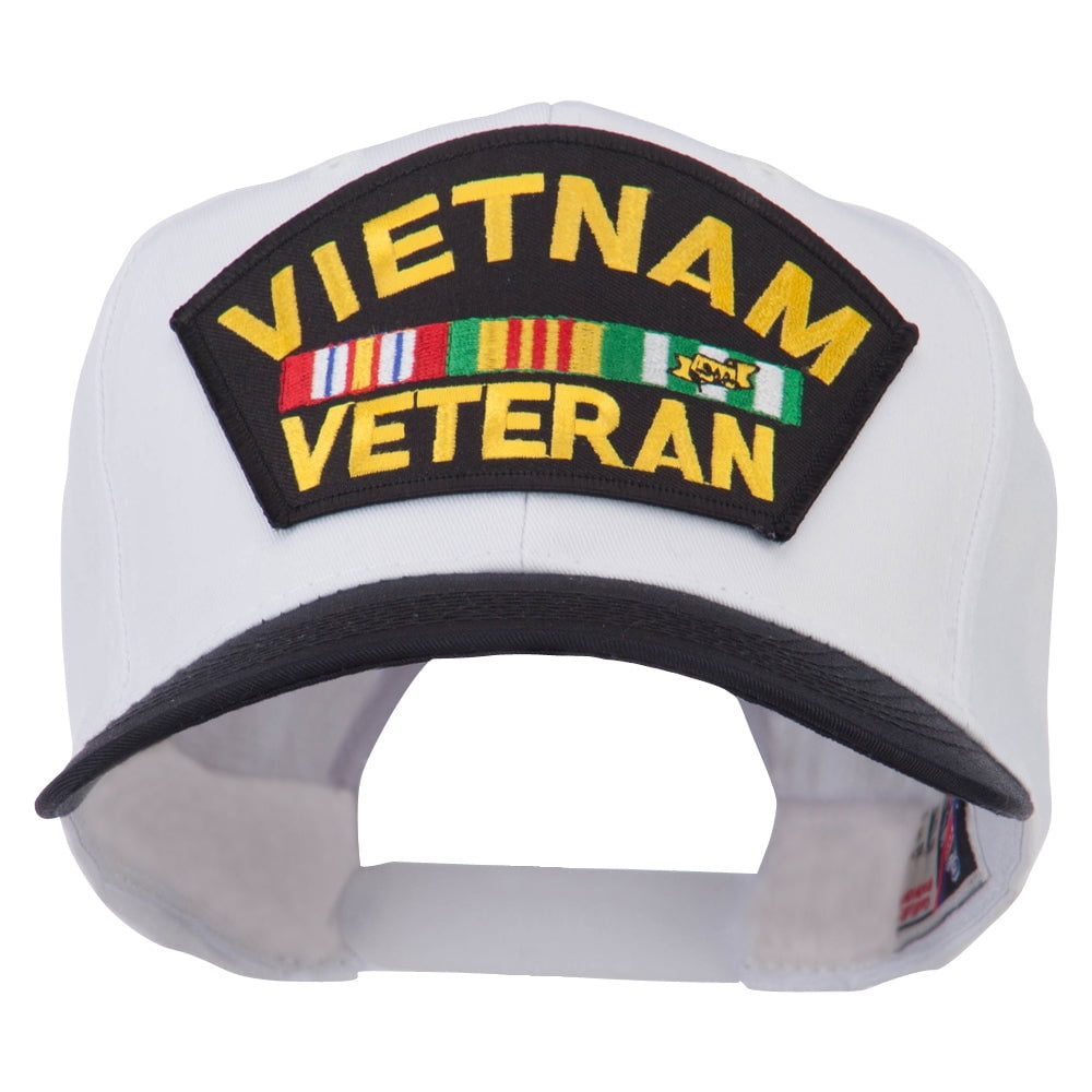 Vietnam Veteran Large Patch Cotton Twill Cap - Black White OSFM ...