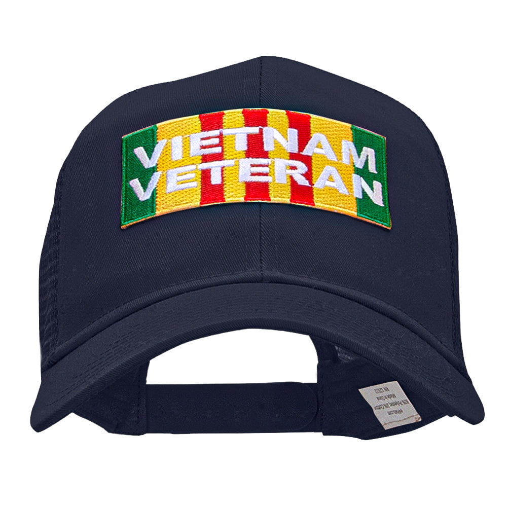 Vietnam Veteran Rectangle Patched Cotton Mesh Cap - Navy OSFM - Walmart.com