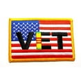 Vietnam Veteran Ribbon on U.S. Flag Military Embroidered Patch Iron Sew ...