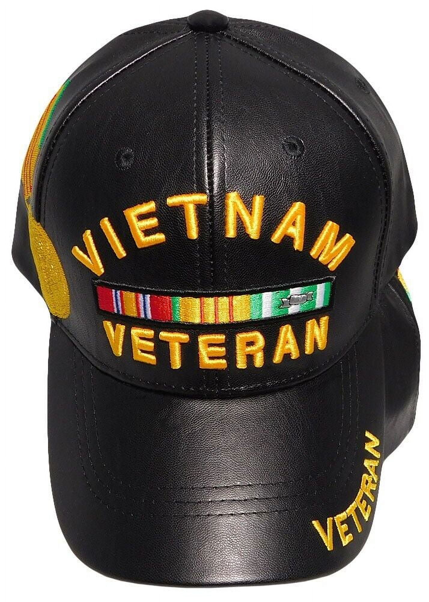 Vietnam Veteran With Medal On Side Black Adjustable Embroidered Cap Hat ...