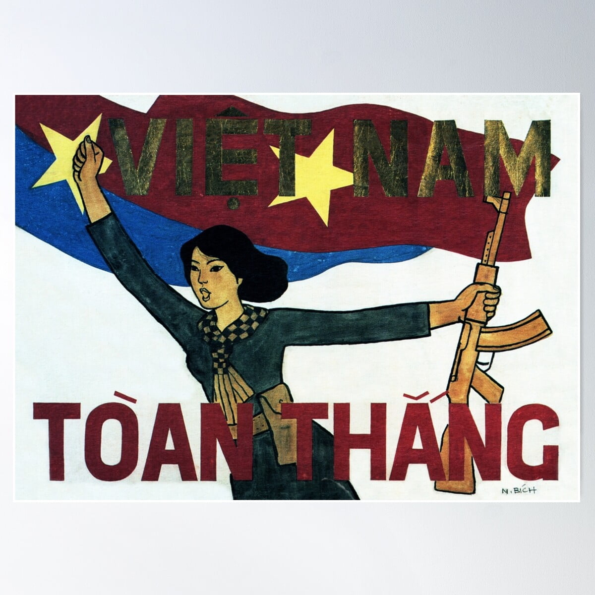 Vietnam Victorious! Toan Thang! Vietnam War Propaganda Poster Wall Art, Modern Wall Decor For ...