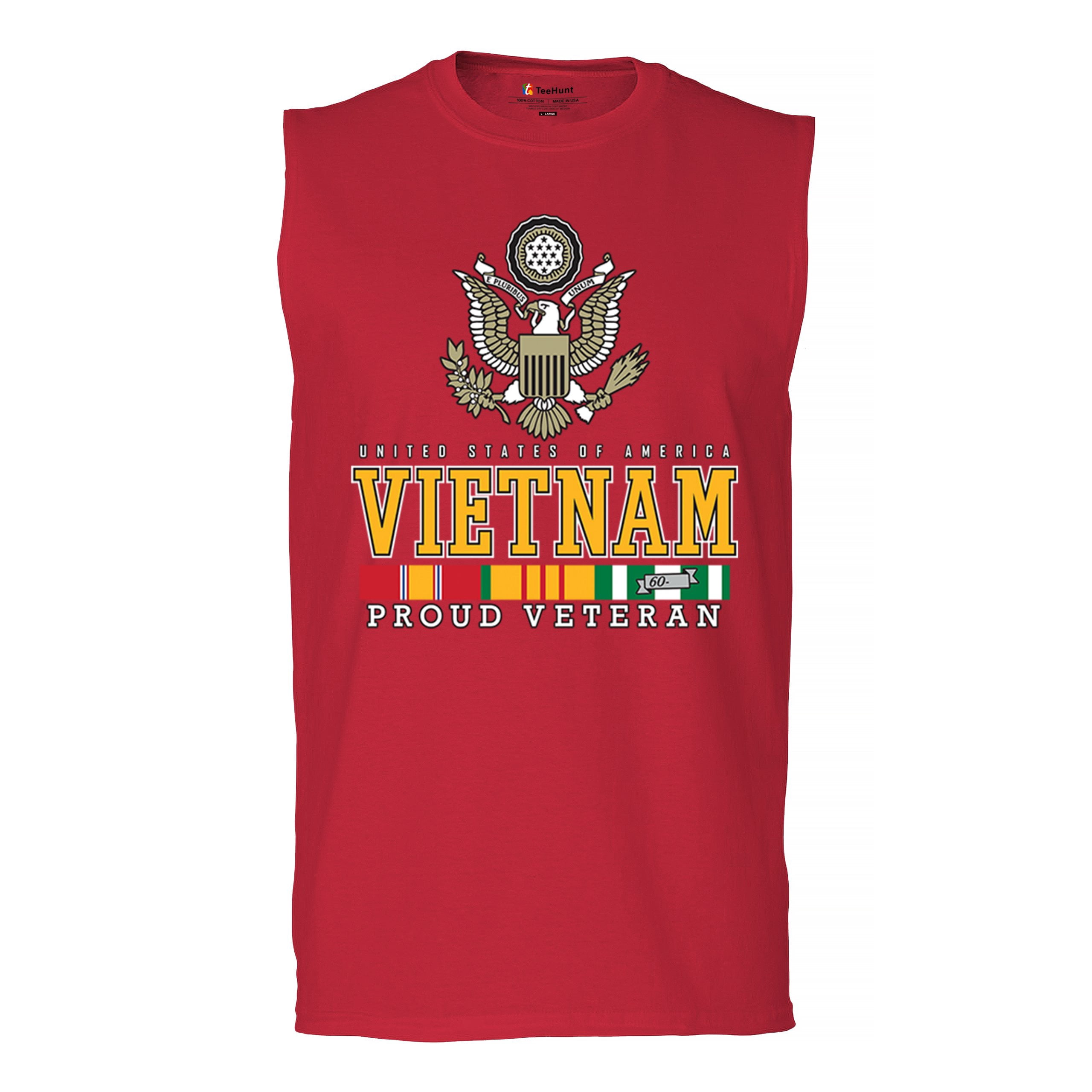 Vietnam War Proud Veteran Muscle Shirt American Army Vet Saigon Serve ...