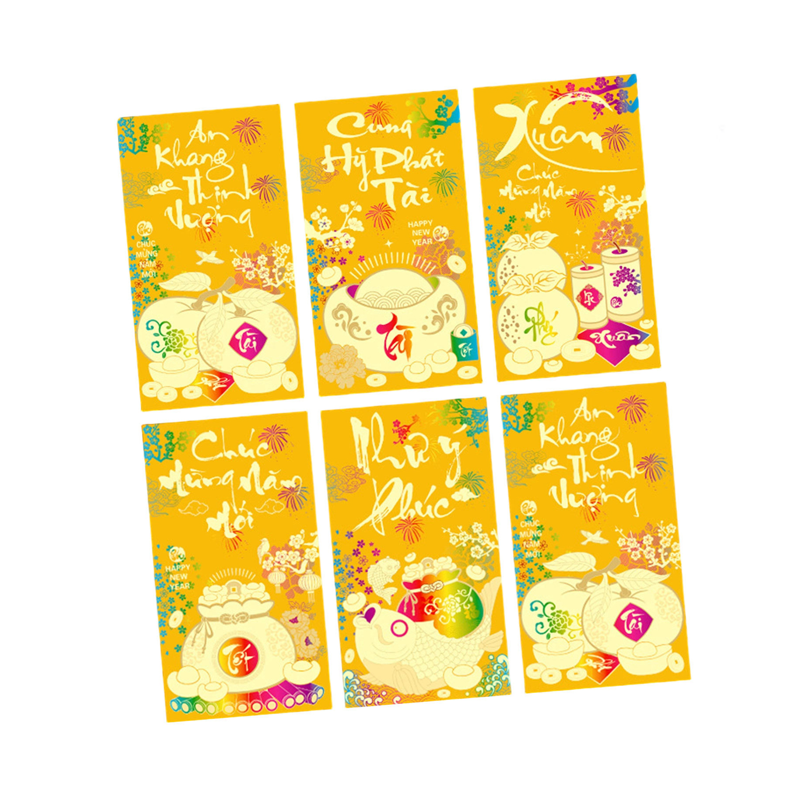 Vietnamese Cultural Red Envelopes 2026 Year of Horse, 6PCS New Year ...