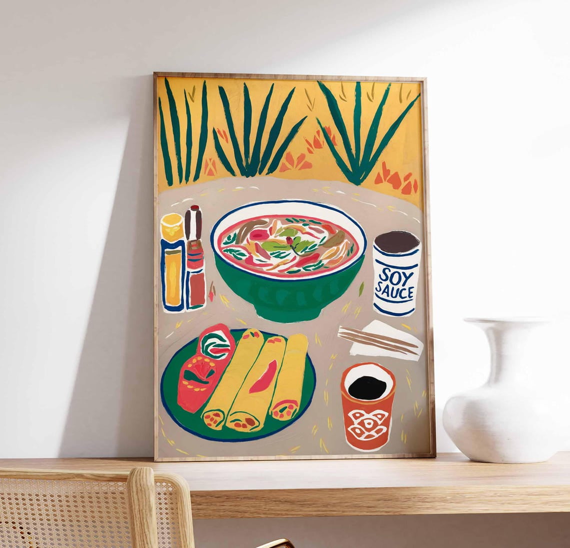 Vietnamese Food Poster, Pho Poster, Vietnam Print, Dinner Table Food ...