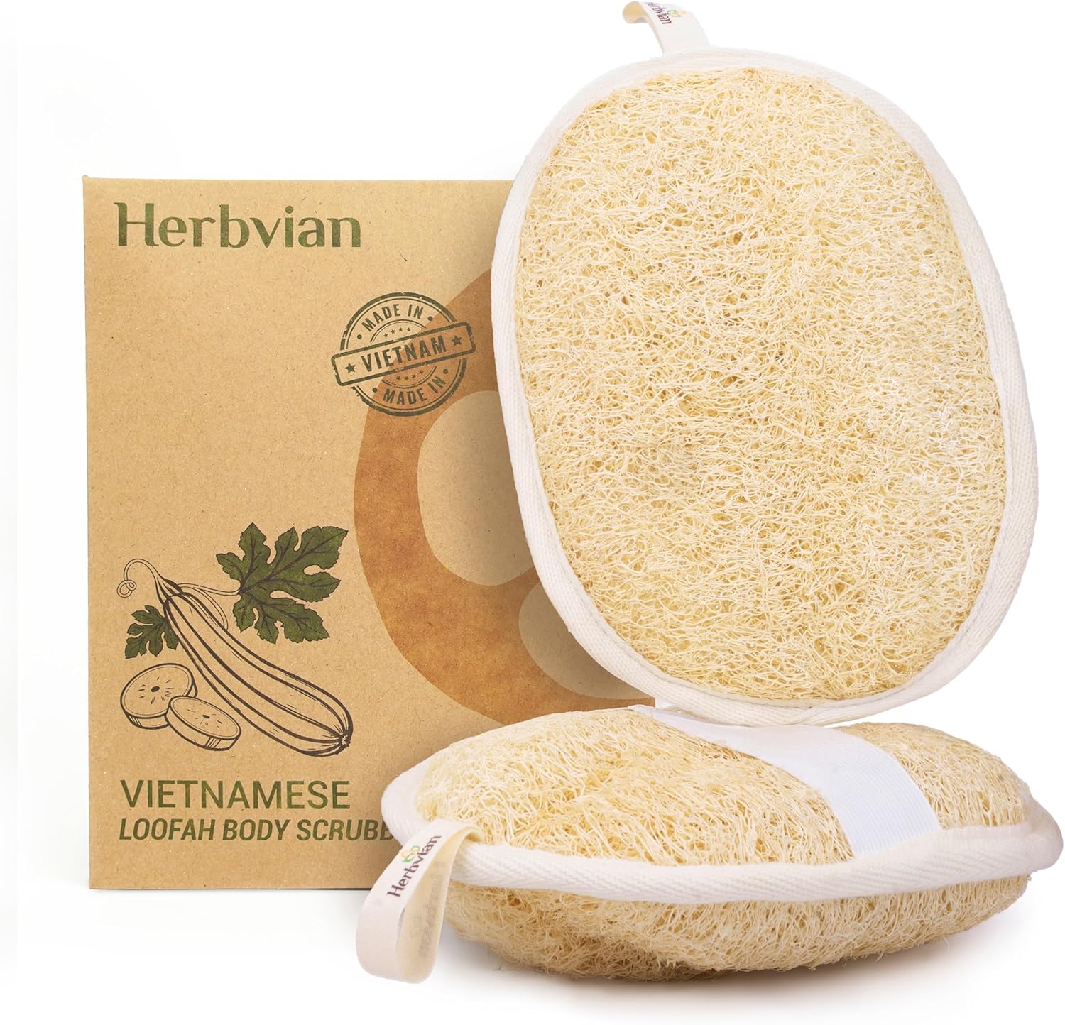 Vietnamese Natural Loofah Exfoliating Body Scrubber Pads, 100% Plant ...
