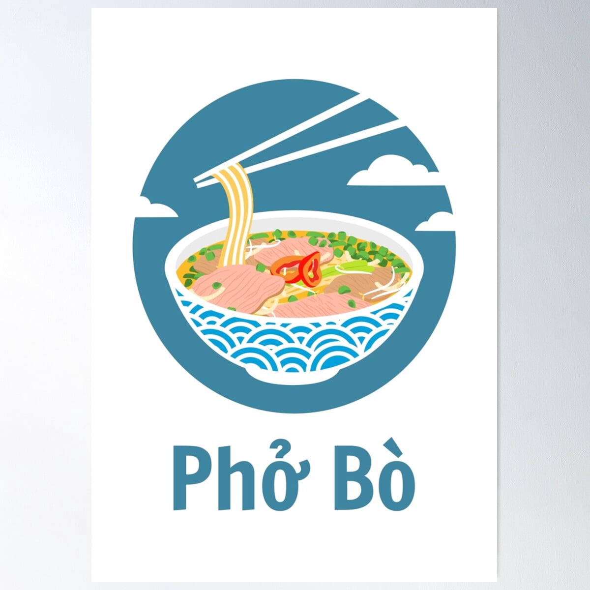 Vietnamese Pho Bo Poster Wall Art, Modern Wall Decor For Living Room ...