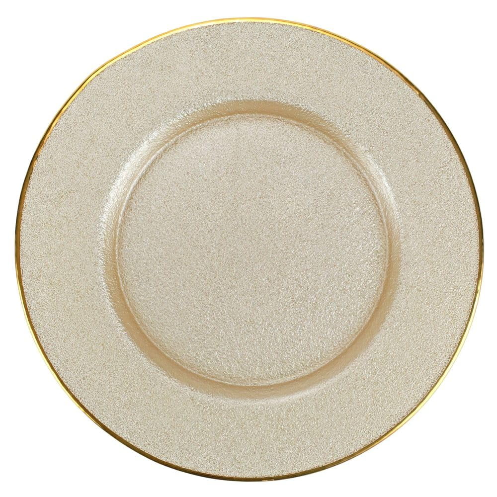 Vietri Metallic Glass Pearl Service Plate/Charger 12.5" D Glass Charger ...