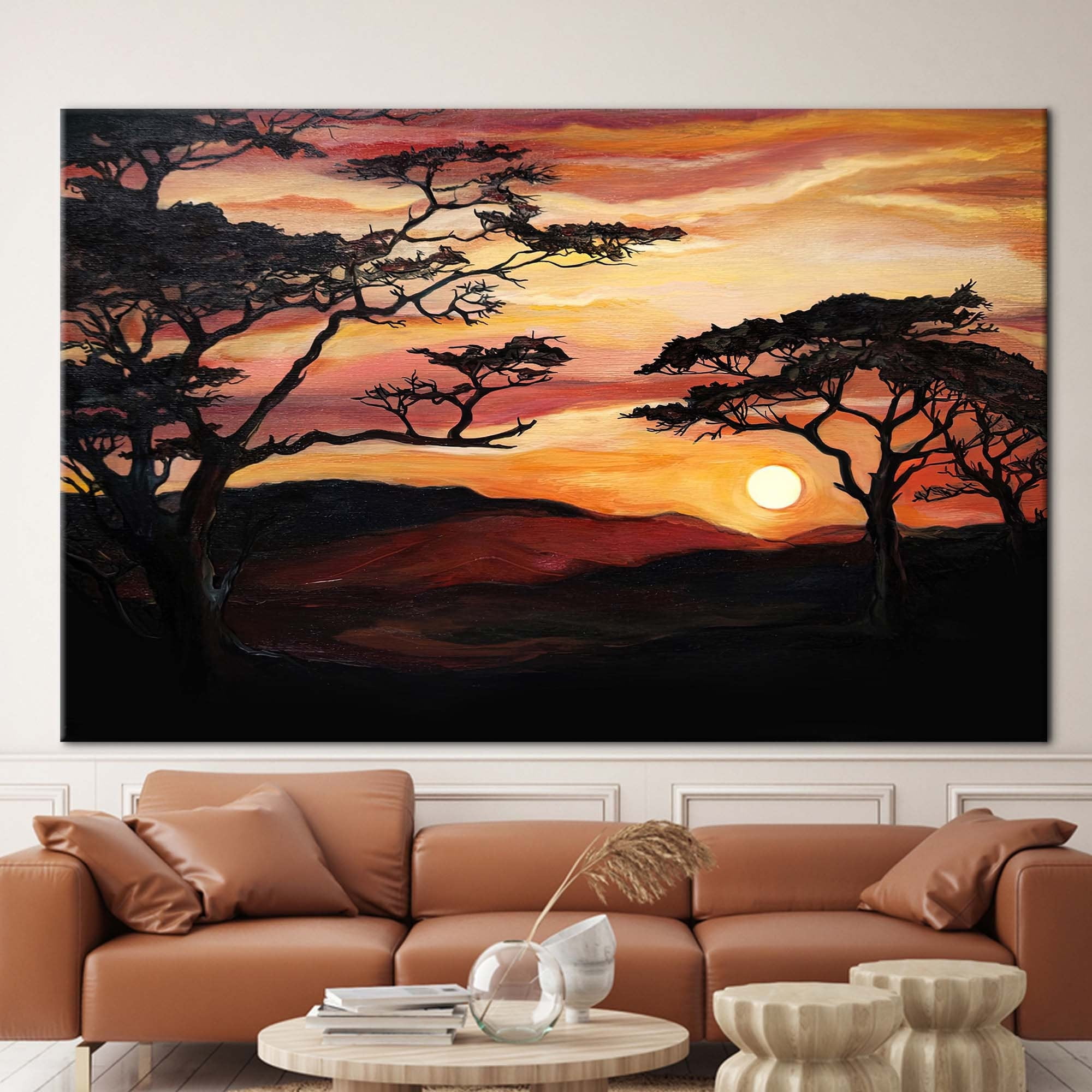 View Artwork, Landscape Canvas, Nature View Artwork, Savannah Tree ...