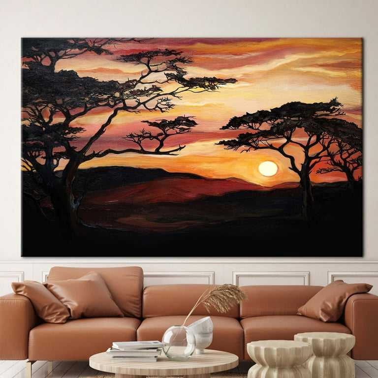 african sunset tree