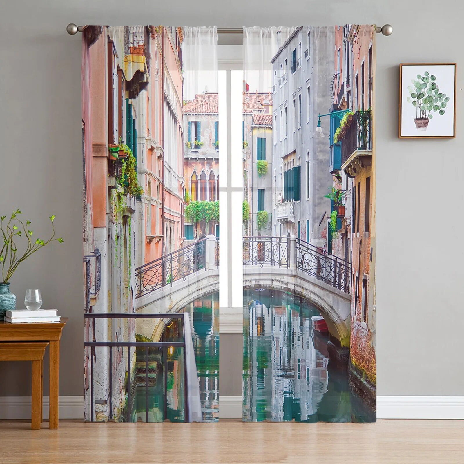 View City Night Window Curtains Bedroom Modern Drape Sheer Tulle ...