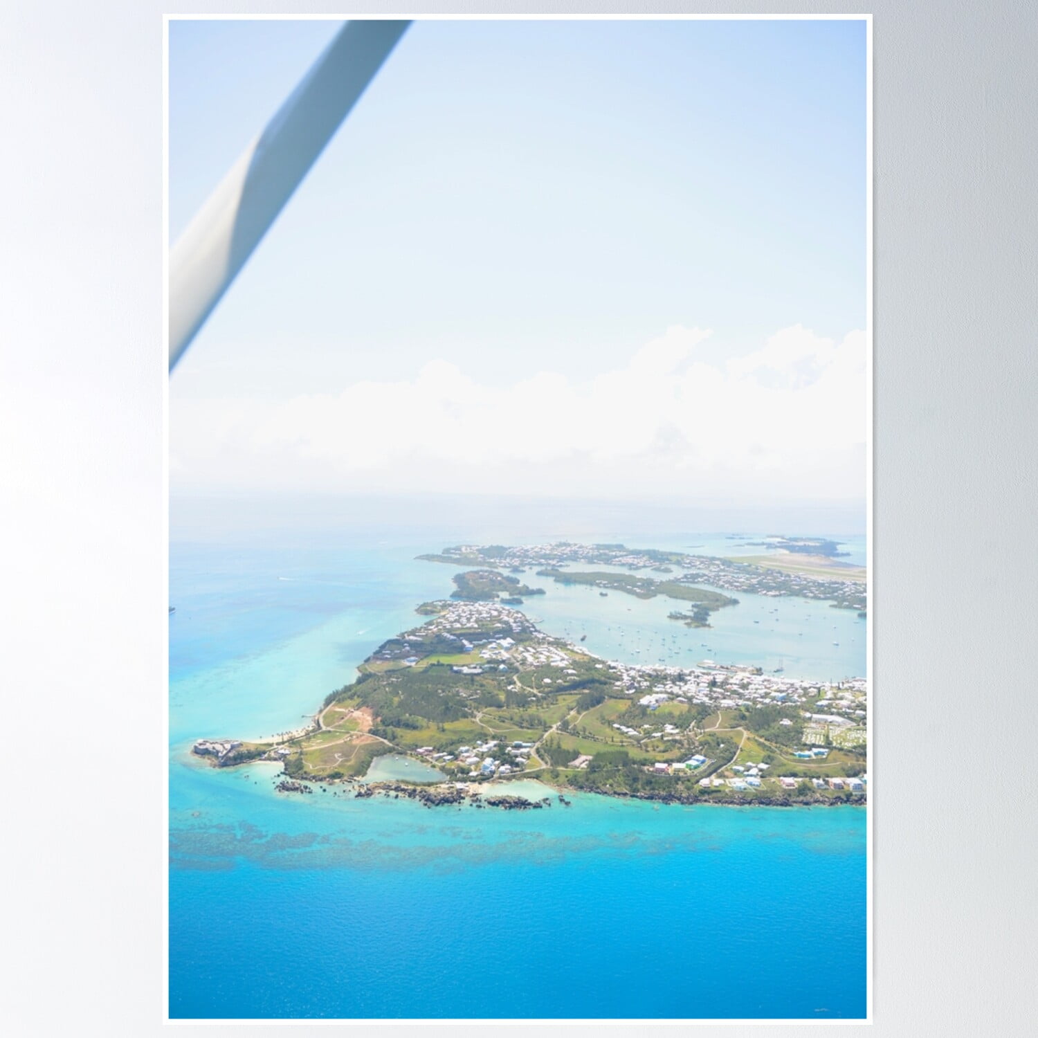 View From Plane Of St. Georges Bermuda Poster Wall Art, Modern Wall ...