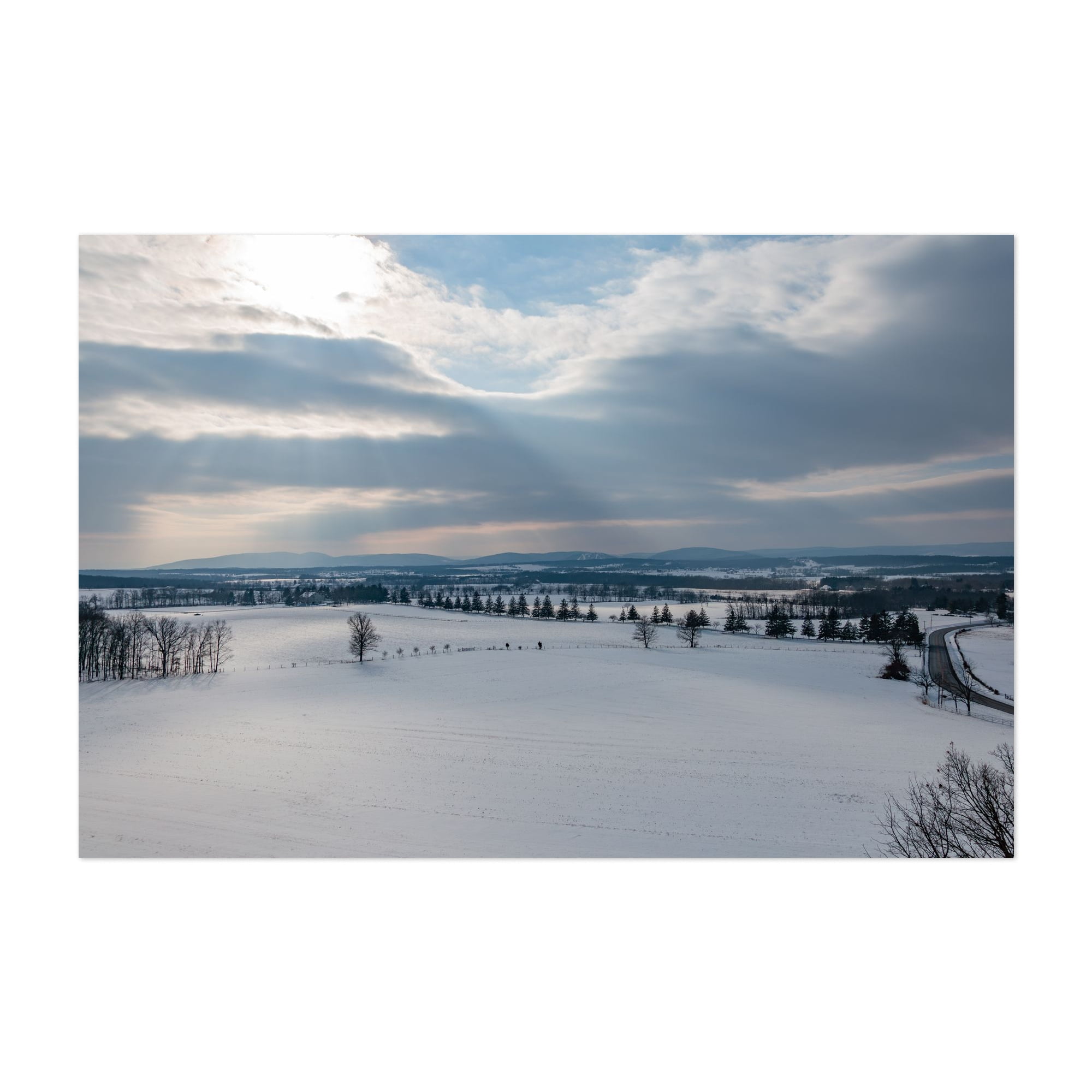 View of the Snow Covered Battlefield from Longstreet Tower - Gettysburg ...
