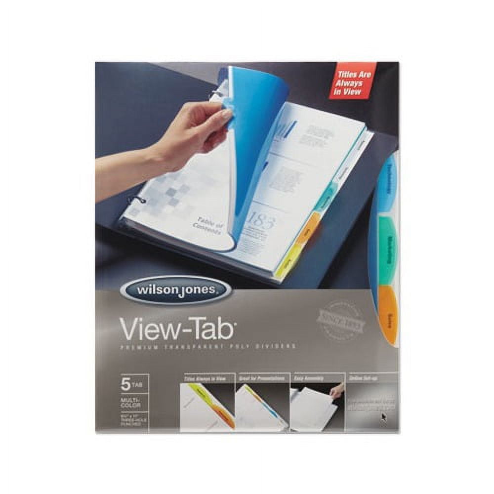 View-Tab Transparent Index Dividers 5-Tab, 11 x 8.5, Assorted, 5 Sets ...