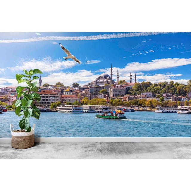 View Wall Mural, Sea Landscape Wall Print, 3d Wallpaper, Paper Wall Art ...