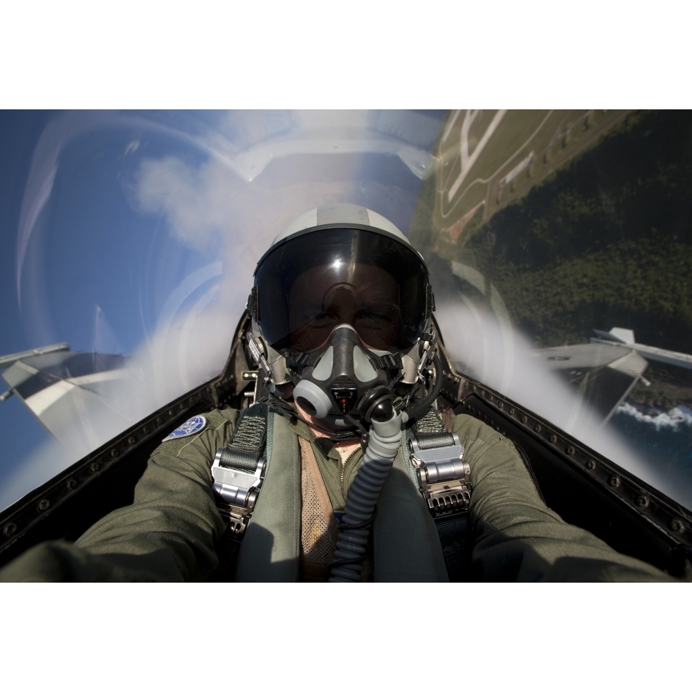View from the cockpit of an F-16 Block 30 pulling Gs Poster Print ...