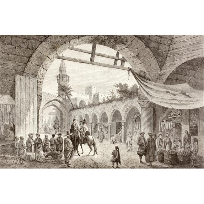 View of A Bazaar In Tunis, Tunisia In The 19th Century From A 19th Century Illustration Poster ...