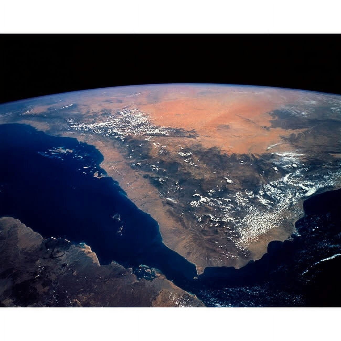 View of Earth showing the coast of Yemen the Red Sea and the Gulf of ...