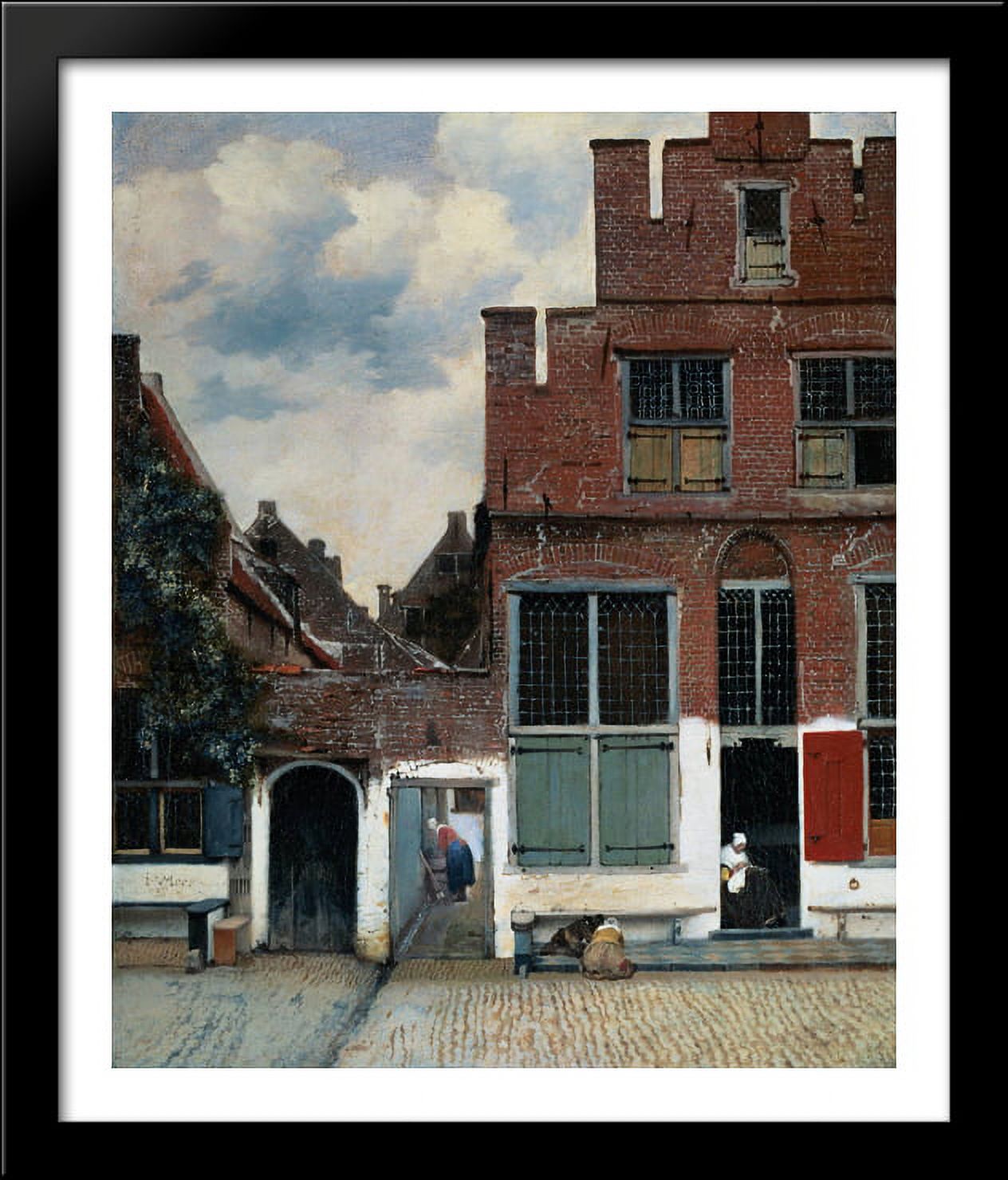 View of Houses in Delft, known as 'The Little Street' 28x34 Large Black ...