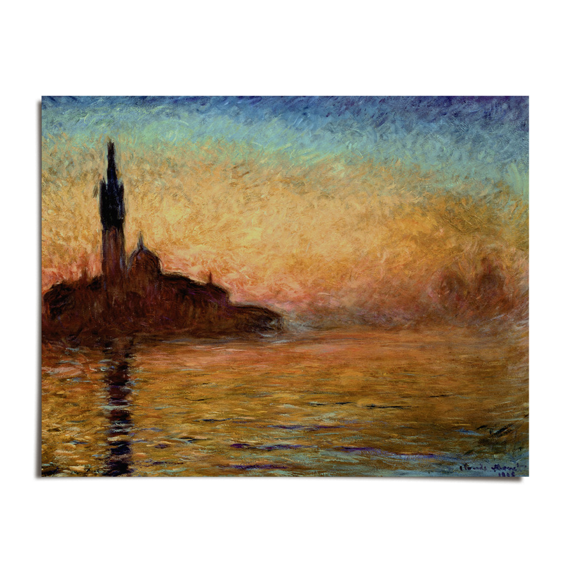 View of San Giorgio Maggiore Venice by Twilight - Claude Monet - 12x16 ...