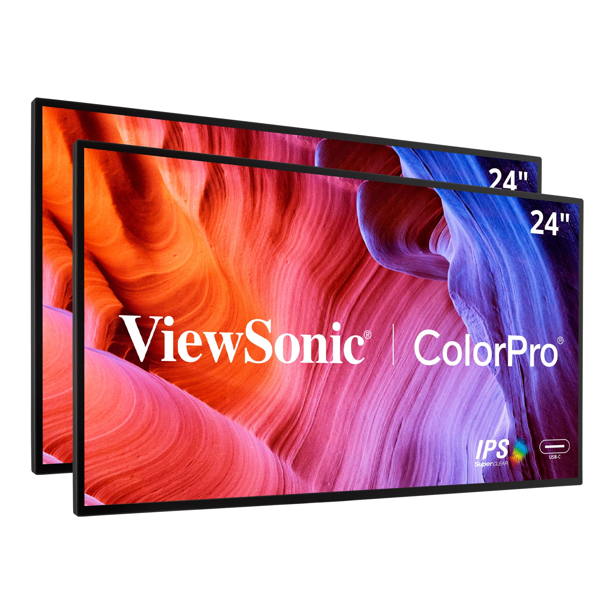 ViewSonic VP2468A_H2 24" Premium Dual Pack Head-Only IPS 1080p Monitor ...