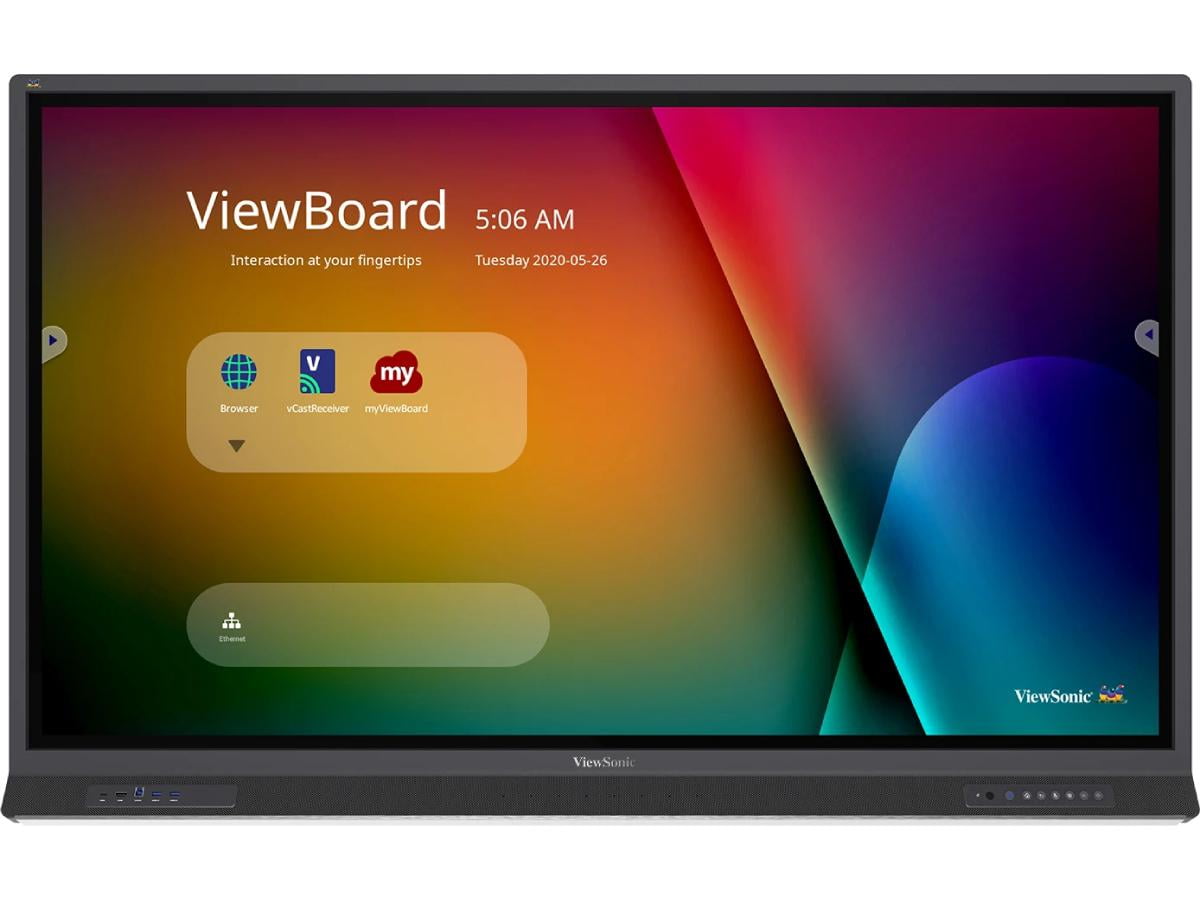 ViewSonic ViewBoard IFP8652-1CN, 4K Interactive Display with Integrated Software, USB C, RJ45 ...