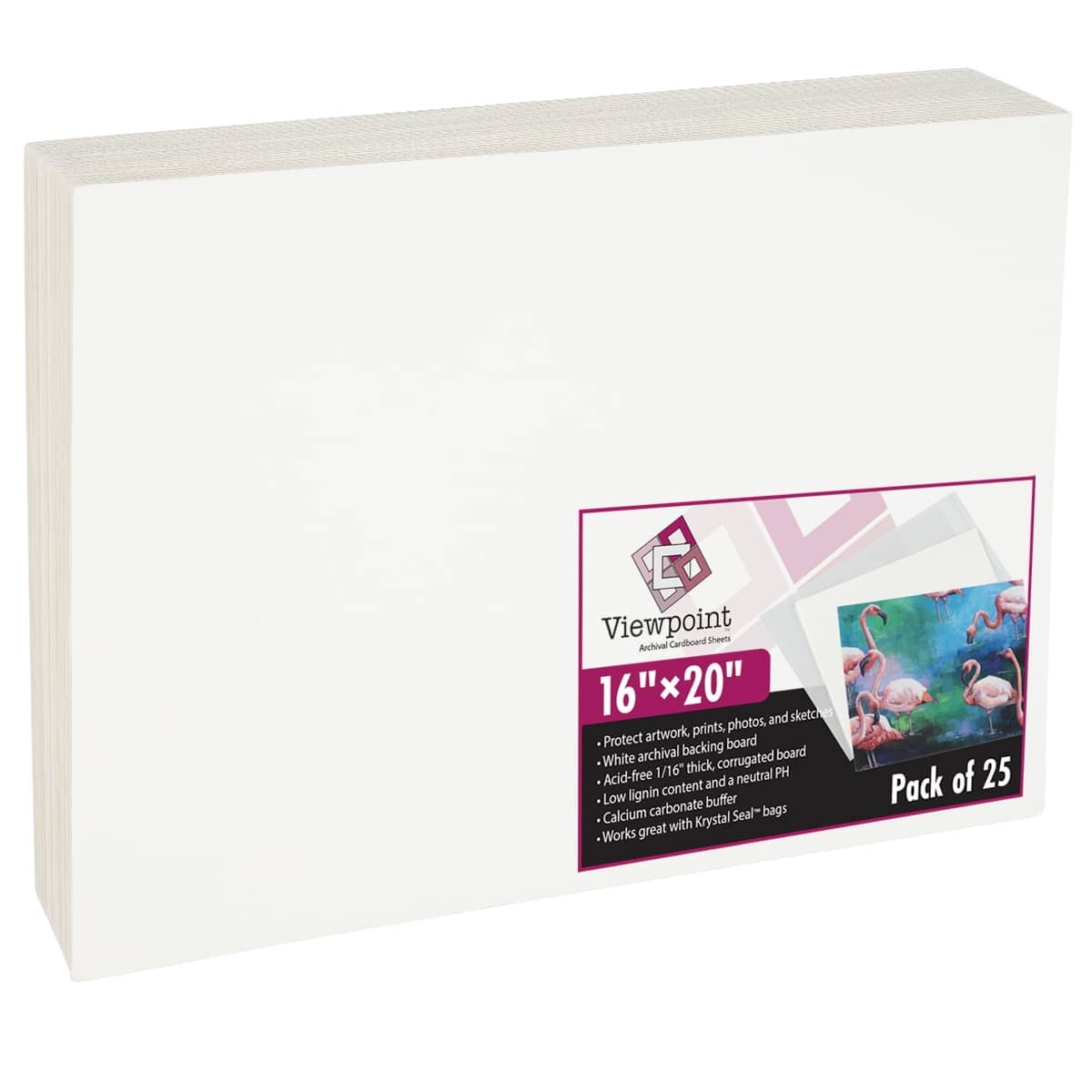 Viewpoint Foam Backing 16x20" 1/8 in Thick 25-Pack, Acid-Free Pre-Cut ...