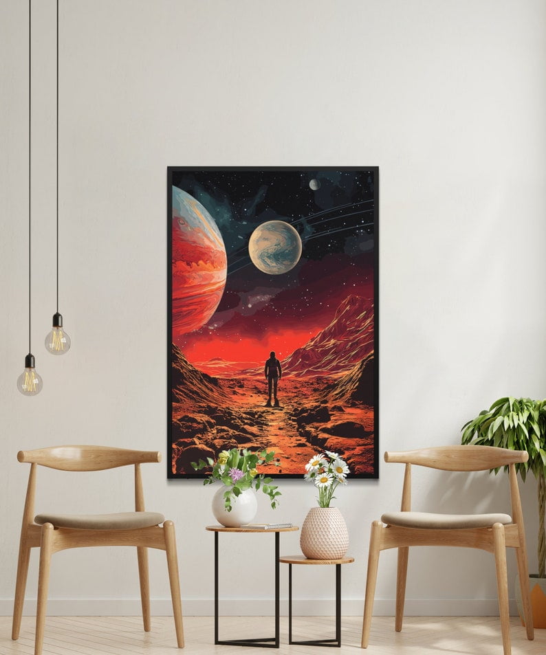 Views From Mars Wall Art - Retro Sci-Fi Cosmic Art Print - Walmart.com