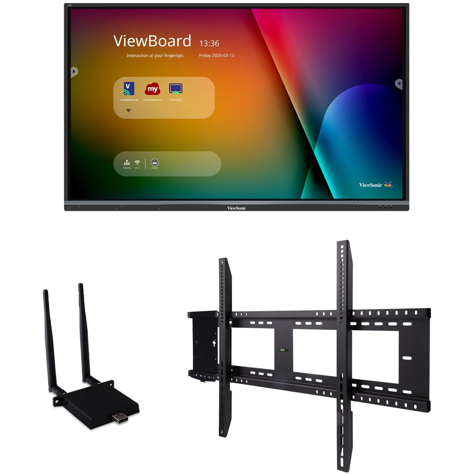 ViewSonic ViewBoard IFP6550-E1 4K Interactive Display with WiFi Adapter ...