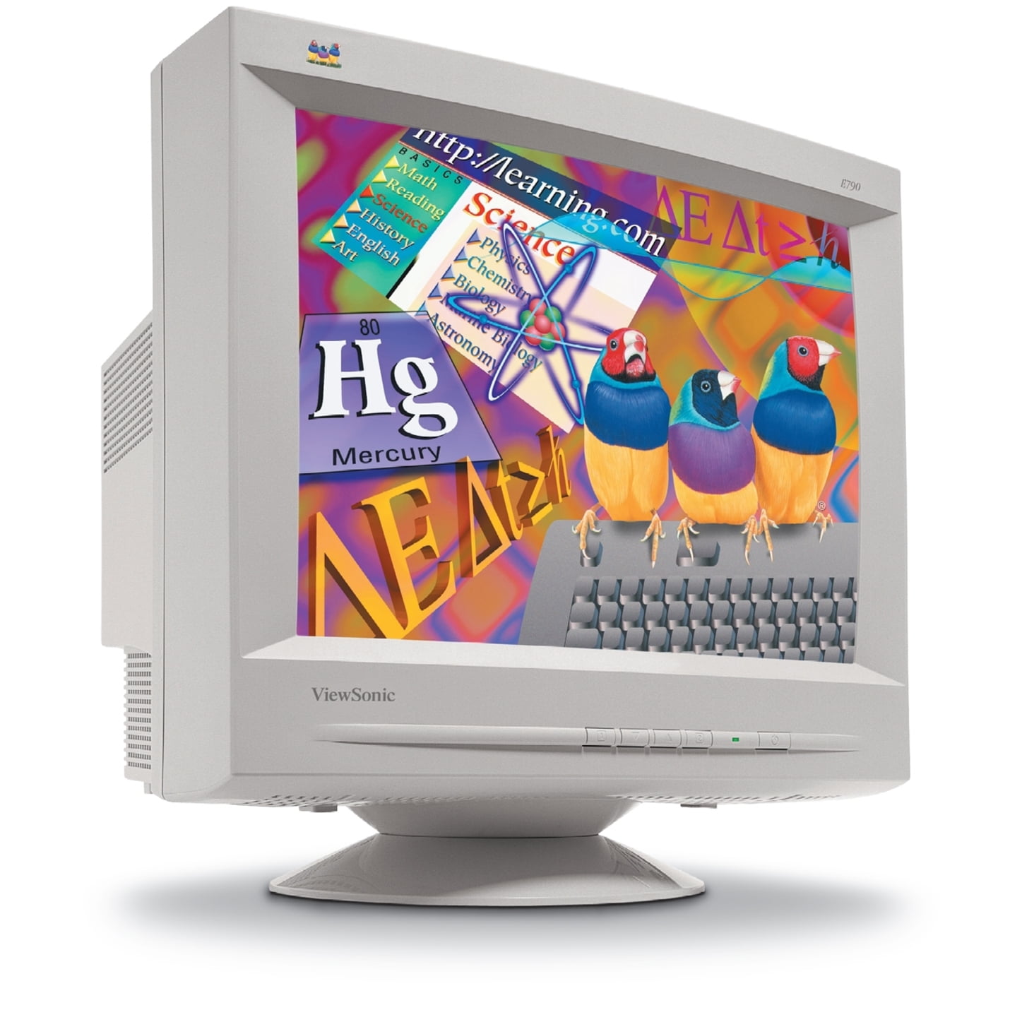 Viewsonic E790 19" UXGA Conventional CRT Monitor, 4:3, White - Walmart.com