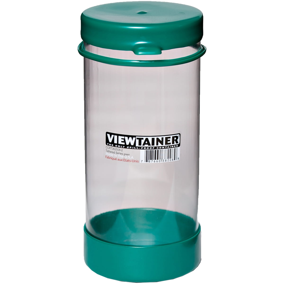 Viewtainer Tethered Cap Storage Container, 3.625" x 8", Green - Walmart.com