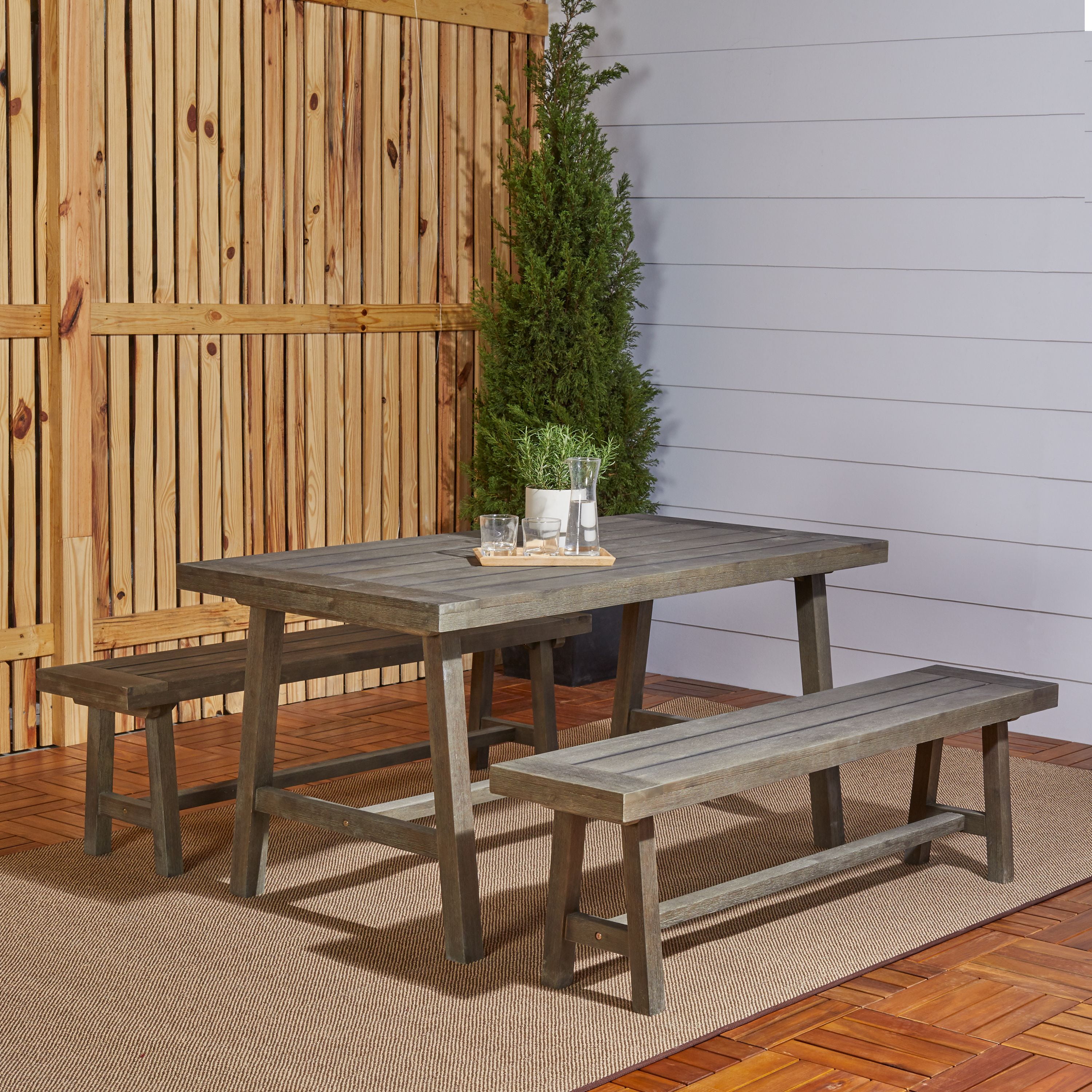 Renaissance 3-Piece Outdoor Patio Picnic Dining Set - Walmart.com