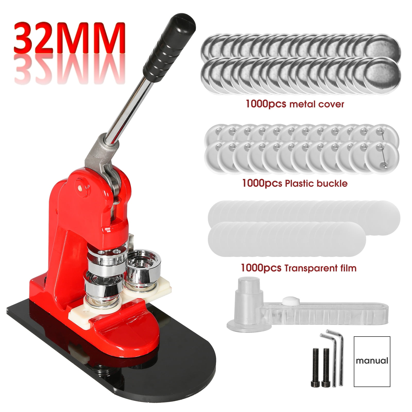 Viferr DIY Button Pin Maker Machine Round Badge Punch Press Machine ...