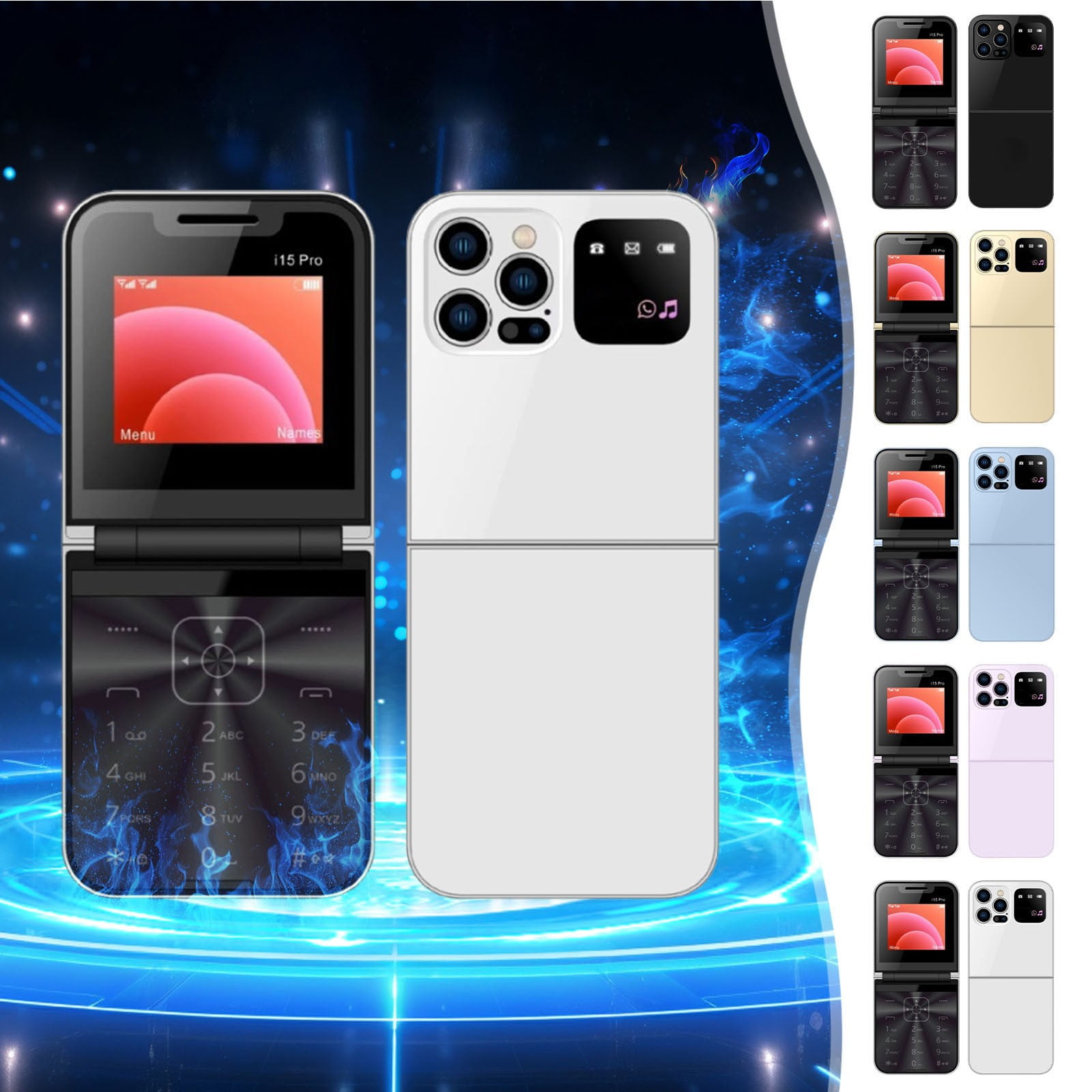 Viflosae 2024 New Mini Flip Mobile Phone 2 SIM Card Small Display ...