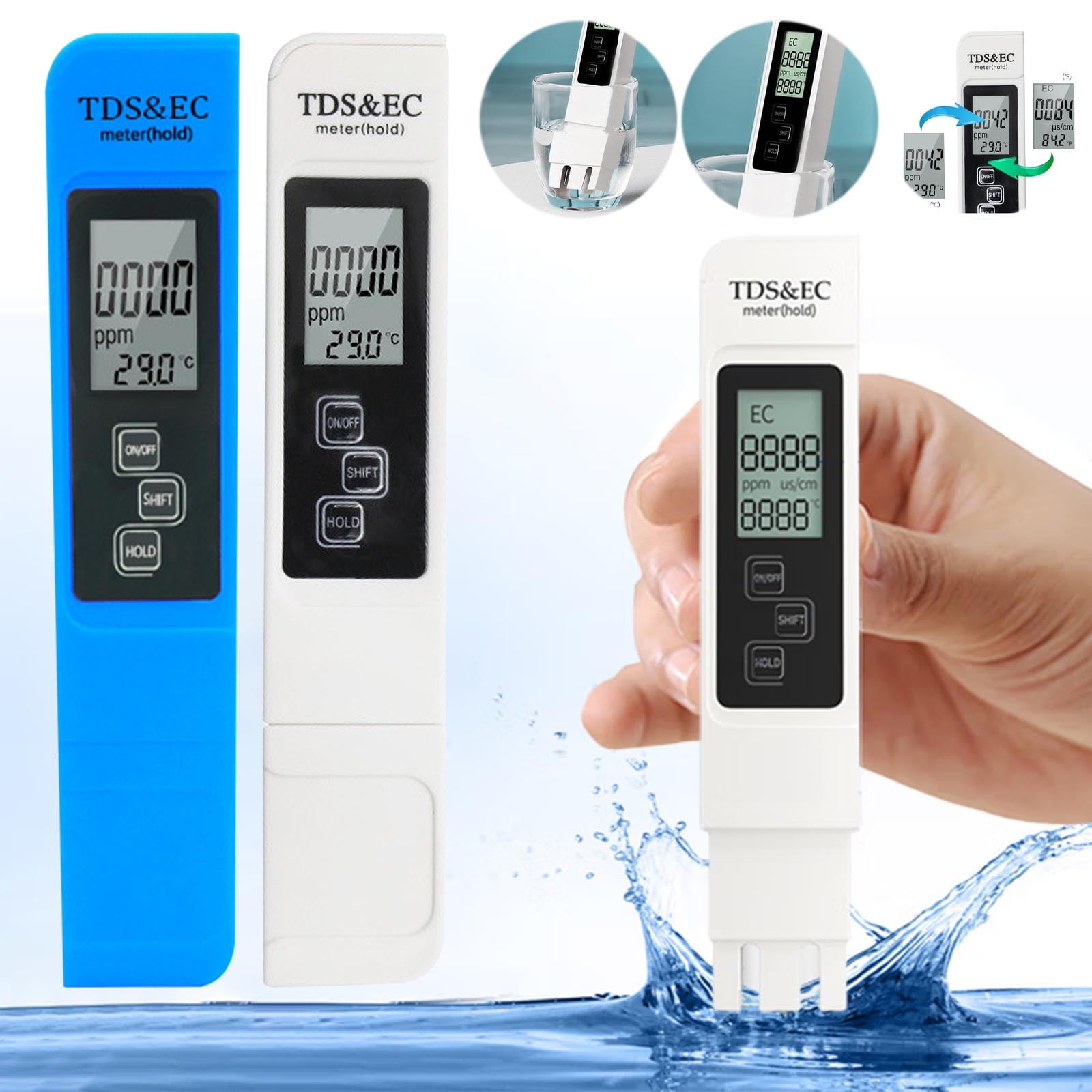 Viflosae 3-in-1 Digital Water Meter and Thermometer Accurate Water ...