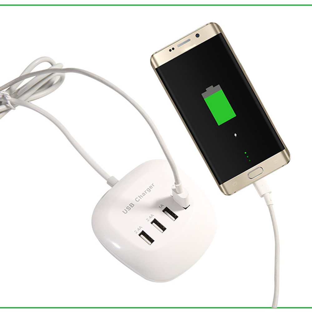 Viflosae 4 Port Charging Station USB Hub 5V 1A / 2.4A Fast Charger USB ...